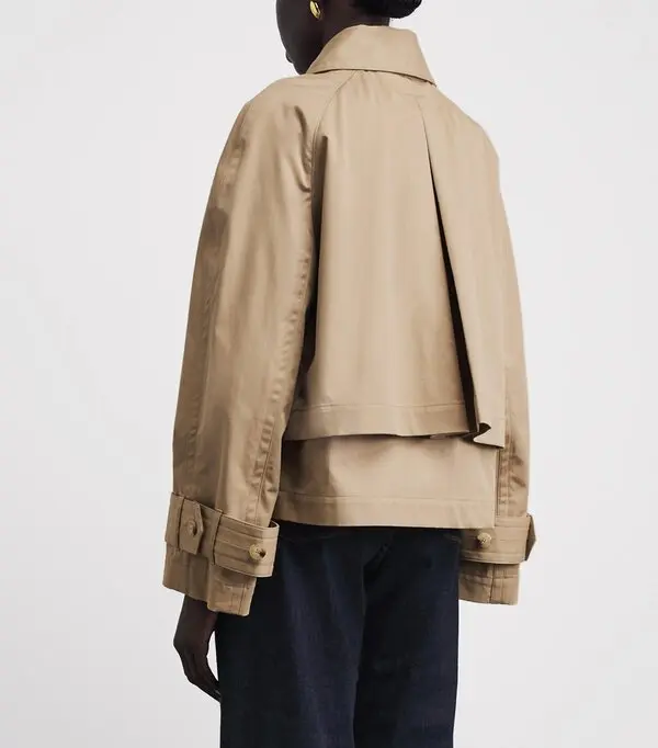 JOSEPH Cotton Cropped Zago Trench Coat