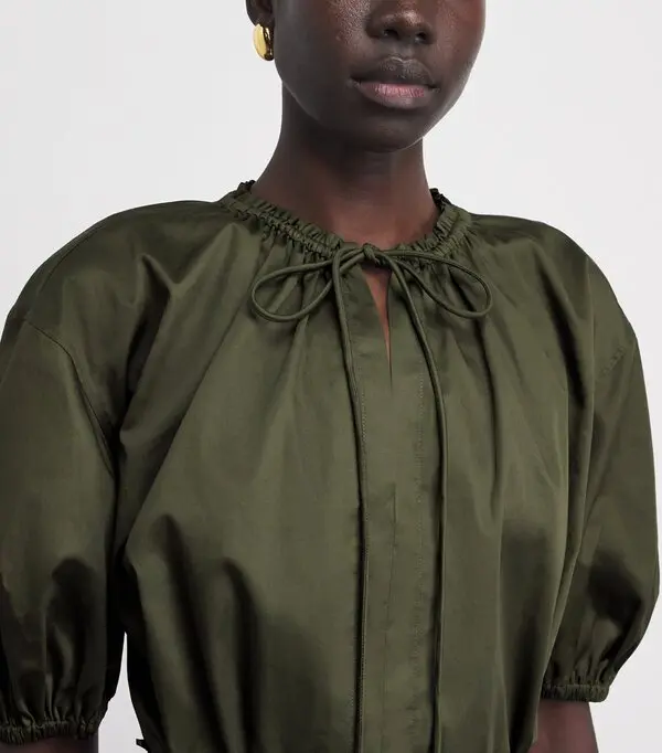 JOSEPH Cotton Sateen Nador Blouse - Green