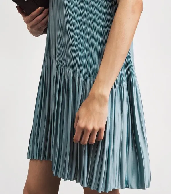 JOSEPH Satin Pleated Rida Midi Dress