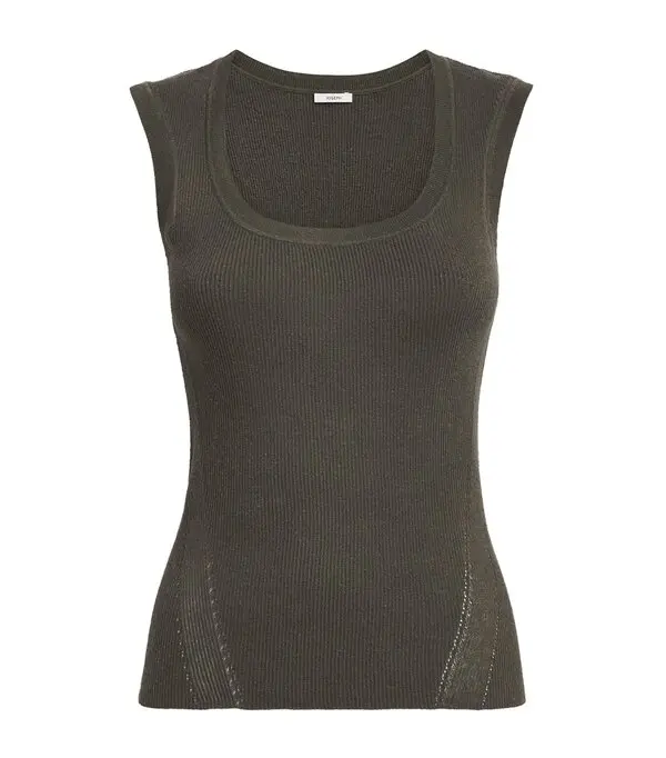 JOSEPH Knit Scoop-neck Alaou Top - Green