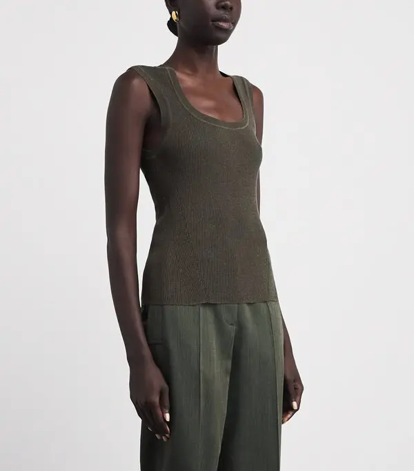 JOSEPH Knit Scoop-neck Alaou Top - Green