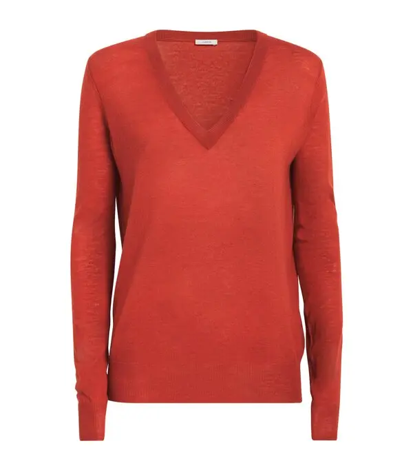 JOSEPH Cashmere V-neck Sweater - Red