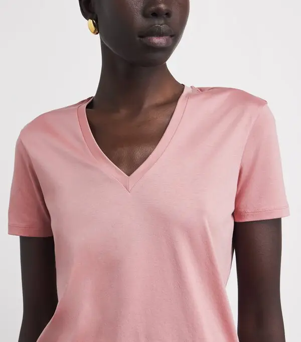 JOSEPH Organic Cotton V-neck Blanca T-shirt