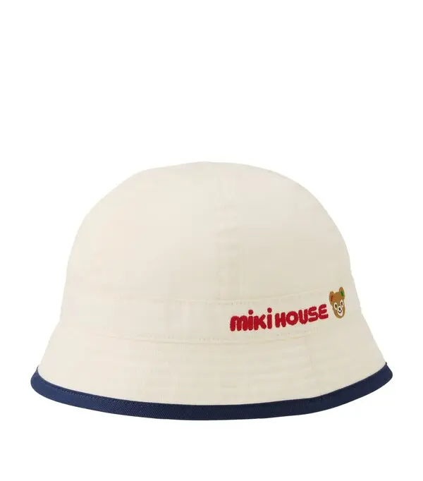 MIKI HOUSE Embroidered Bucket Hat - Navy