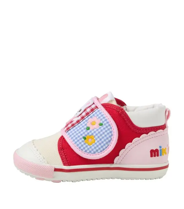 MIKI HOUSE Cotton-blend Embroidered Sneakers - Red