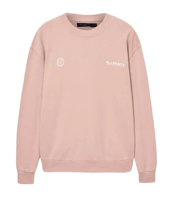 ALLSAINTS Organic Cotton Emblem Sweatshirt - Pink