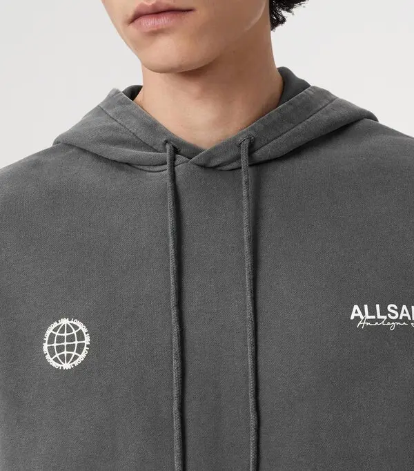 ALLSAINTS Organic Cotton Emblem Hoodie - Black