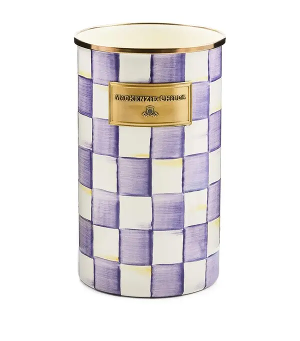 MACKENZIE-CHILDS Violet Check Utensil Holder - Purple