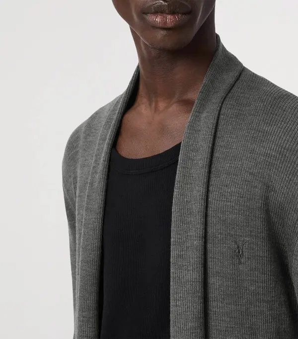 ALLSAINTS Merino Wool Mode Cardigan - Green