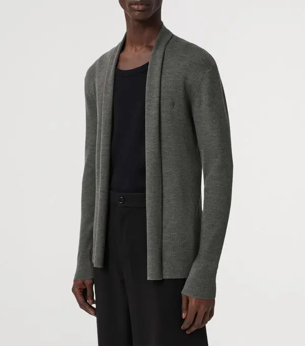 ALLSAINTS Merino Wool Mode Cardigan - Green
