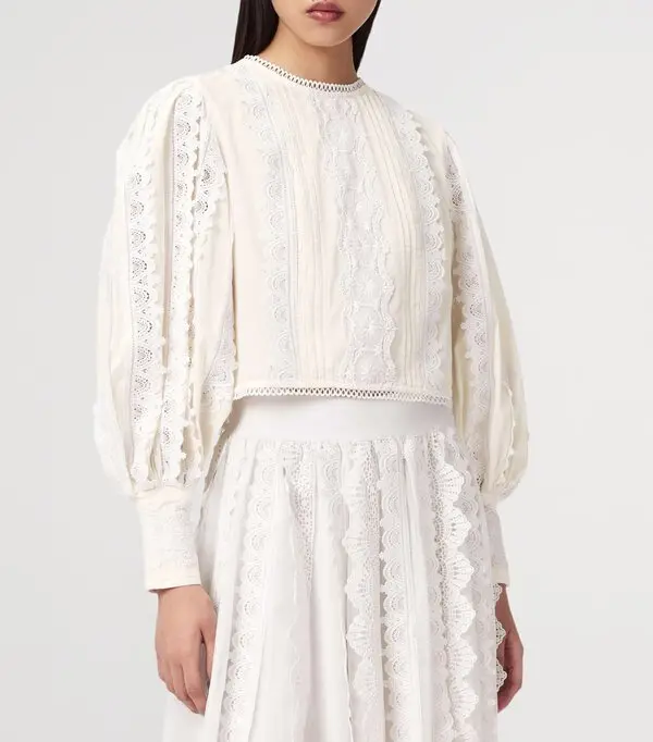 ALLSAINTS Cotton Hart Embroidered Top - White