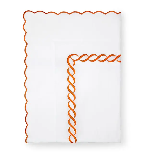 PRATESI Treccia King Flat Sheet - Orange