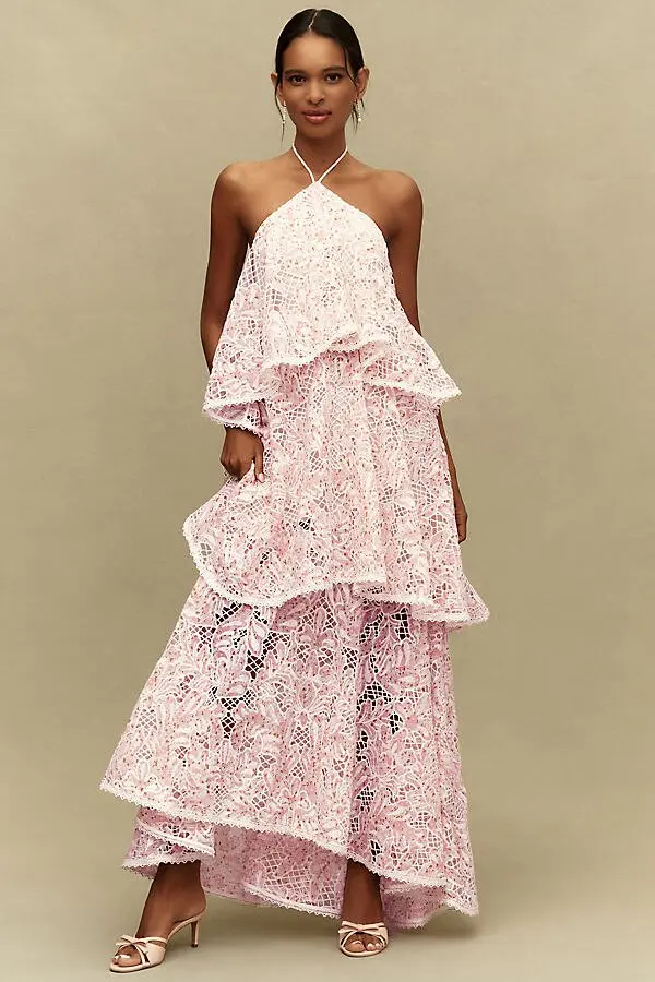 ELLIATT Valencia Tiered Halter Gown