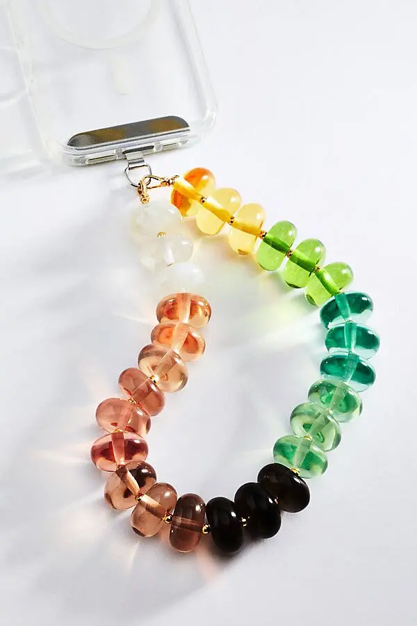 Anthropologie Gradient Beaded Phone Chain - Green