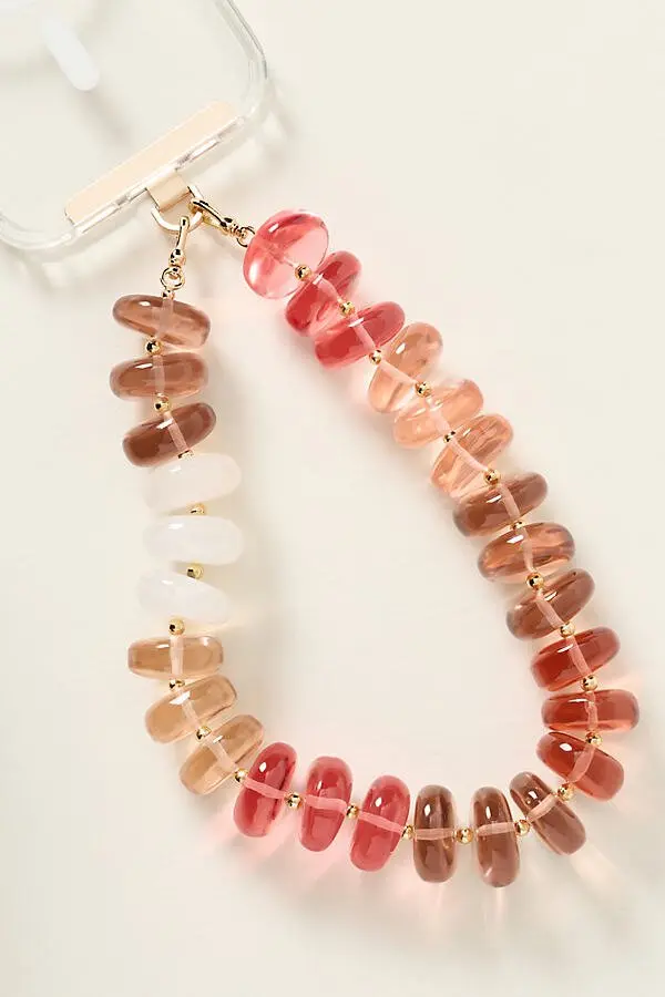 Anthropologie Gradient Beaded Phone Chain - Orange