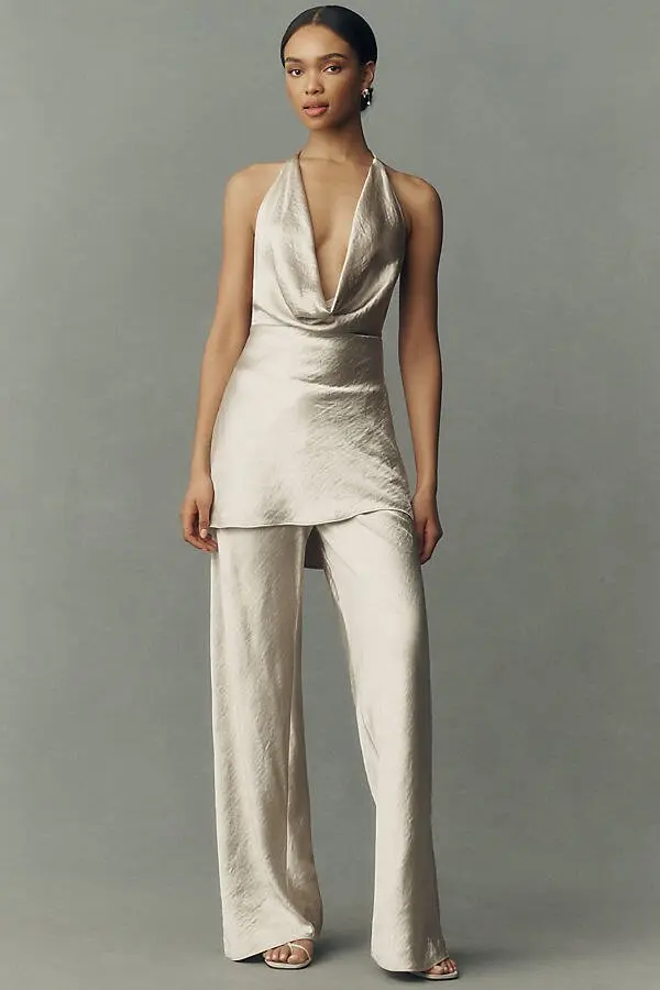 Shona Joy Andie Cowl-neck Top - Champagne