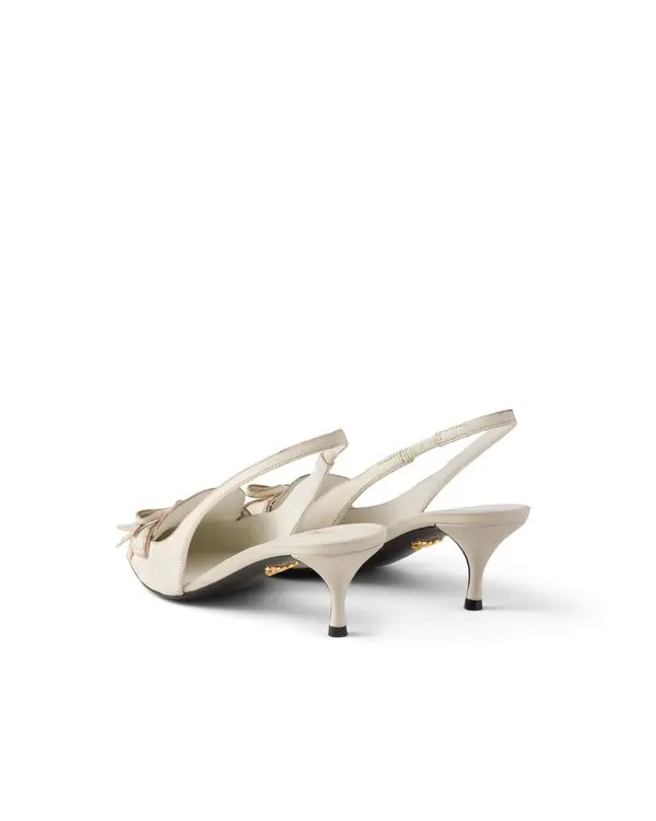 Prada Leather Slingback Pumps - Neutral