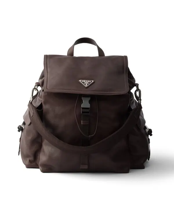 Prada Leather Backpack - Brown