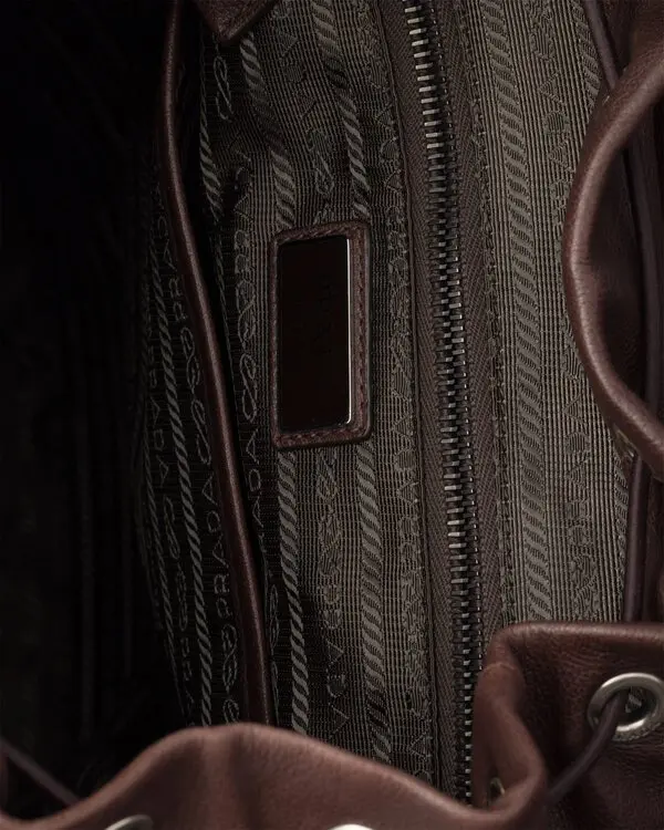 Prada Leather Backpack - Brown