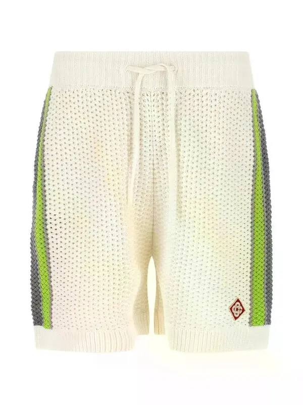 Casablanca Stripe Detail Crochet Shorts