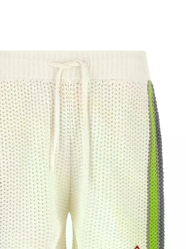 Casablanca Stripe Detail Crochet Shorts