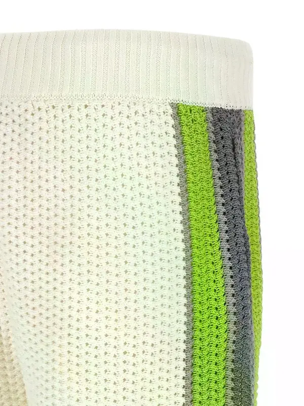 Casablanca Stripe Detail Crochet Shorts
