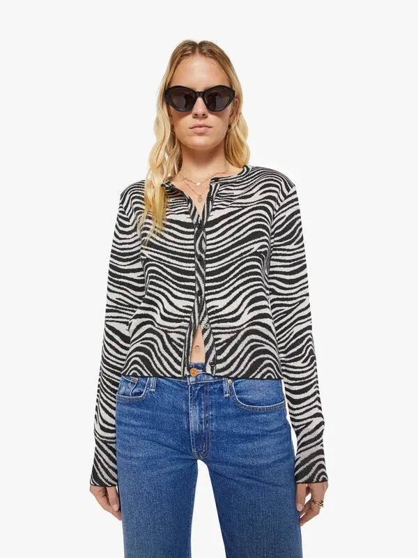 Sprwmn Zebra Print Cashmere Cardigan - Multi