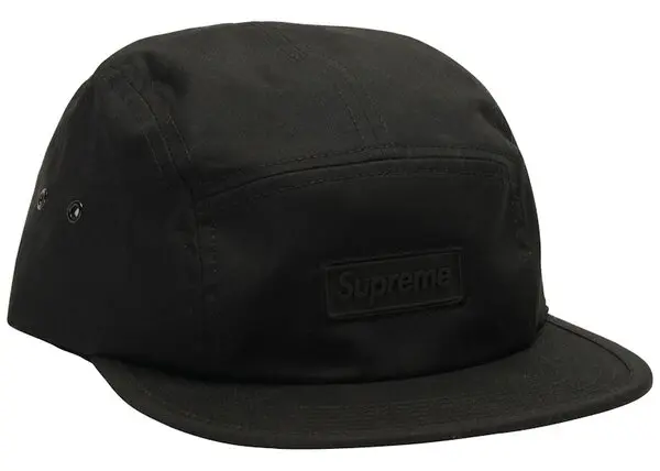 Supreme Rubber Logo Camp Cap - Black