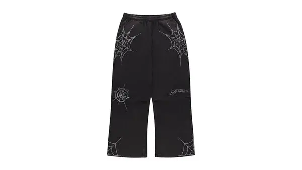 SP5DER Rhinestone Web Sweatpant - Black