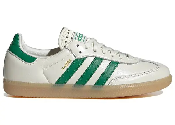 Adidas Samba Og Sneakers - Off White/green/gold Metallic