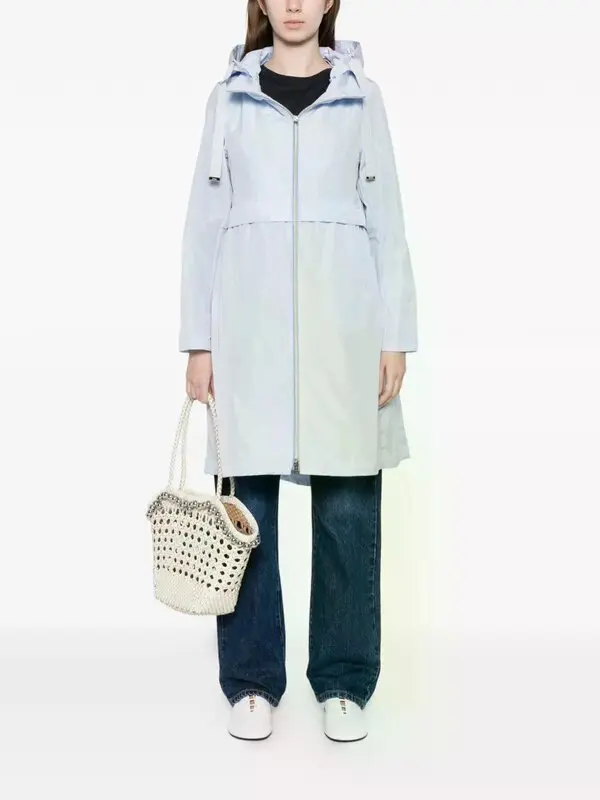 Herno Hooded Zip Parka Coat - Blue