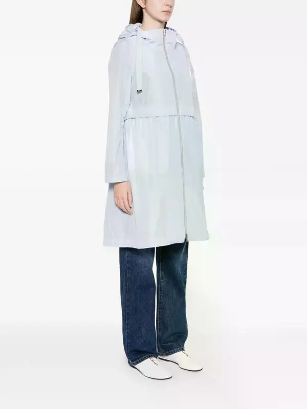 Herno Hooded Zip Parka Coat - Blue
