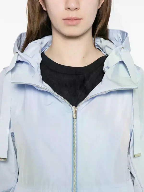 Herno Hooded Zip Parka Coat - Blue