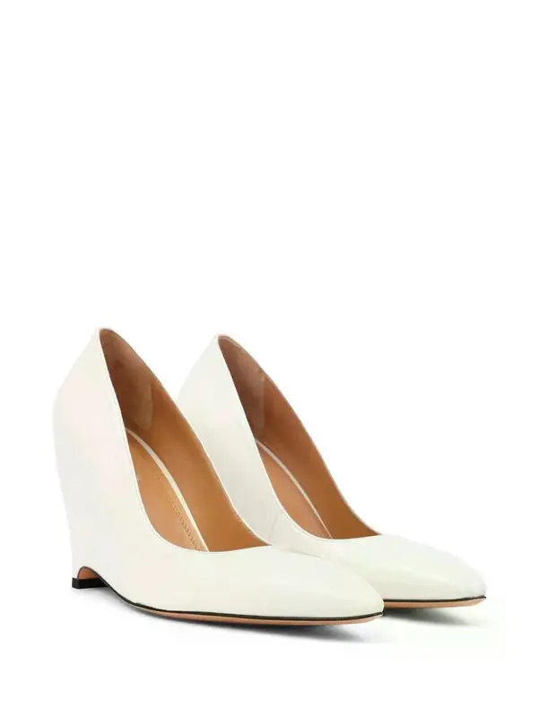 MAISON MARGIELA Leather Pointed Toe Pumps - White
