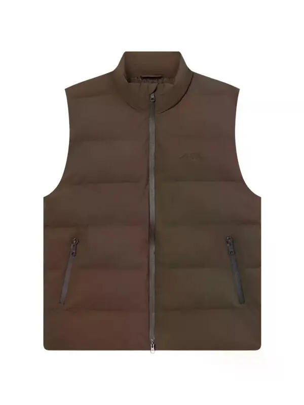 LES DEUX Noor Zip-up Padded Gilet - Brown