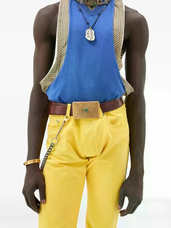 Versace Cotton Knit Tank Top - Blue