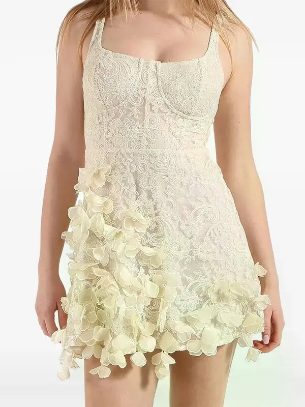 AMOSA Floral Lace Dress - Neutrals
