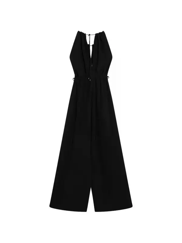 Max Mara Tie-detailed Wide-leg Jumpsuit - Black