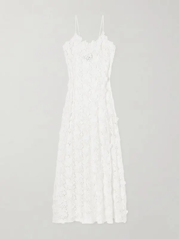 Miguelina Jaquelyn Lace Midi Dress - Neutrals