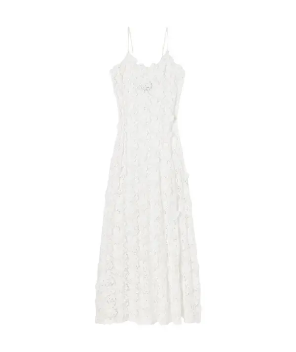 Miguelina Jaquelyn Lace Midi Dress - Neutrals