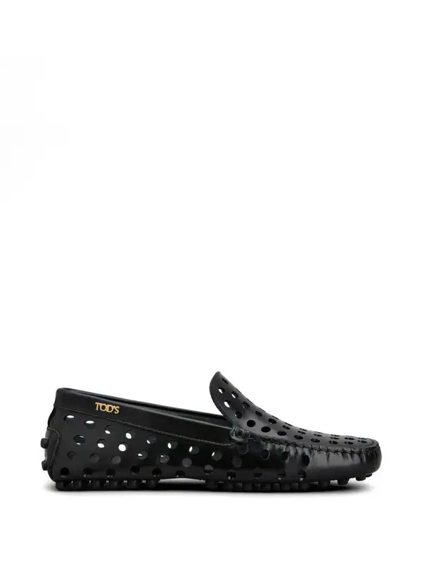 TOD'S Gommino Perforated Loafers - Black
