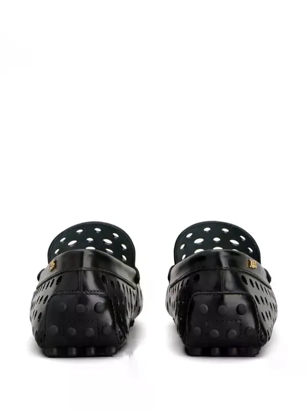 TOD'S Gommino Perforated Loafers - Black