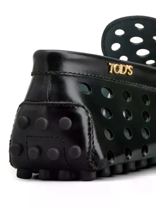 TOD'S Gommino Perforated Loafers - Black