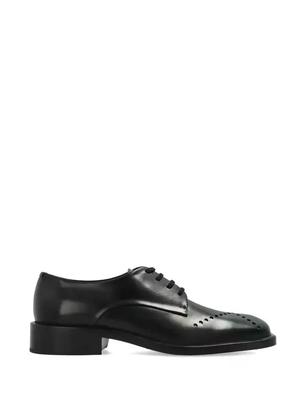 JIL SANDER Perforated Leather Derby Shoes - Black