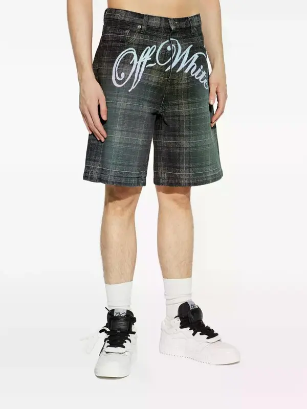 Off-White Plaid Shorts