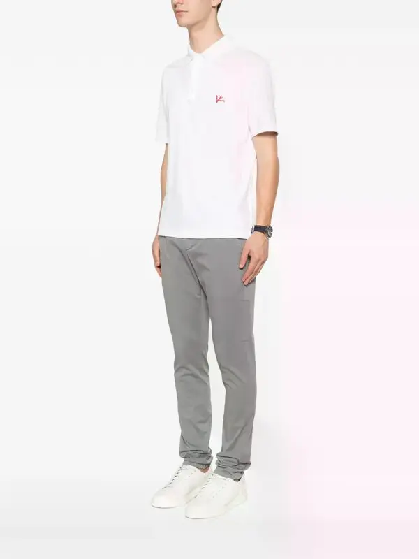 Isaia Embroidery-detail Polo Shirt - White