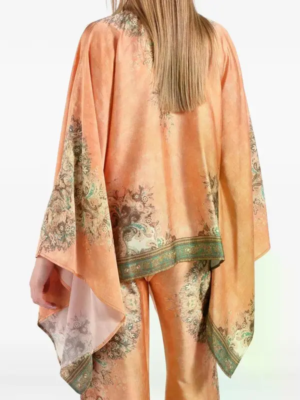 AMOSA Scalloped Floral Print Shirt