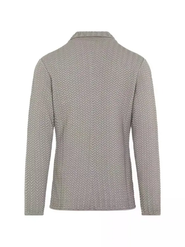 Giorgio Armani Buttoned Textured Jacket - Grey