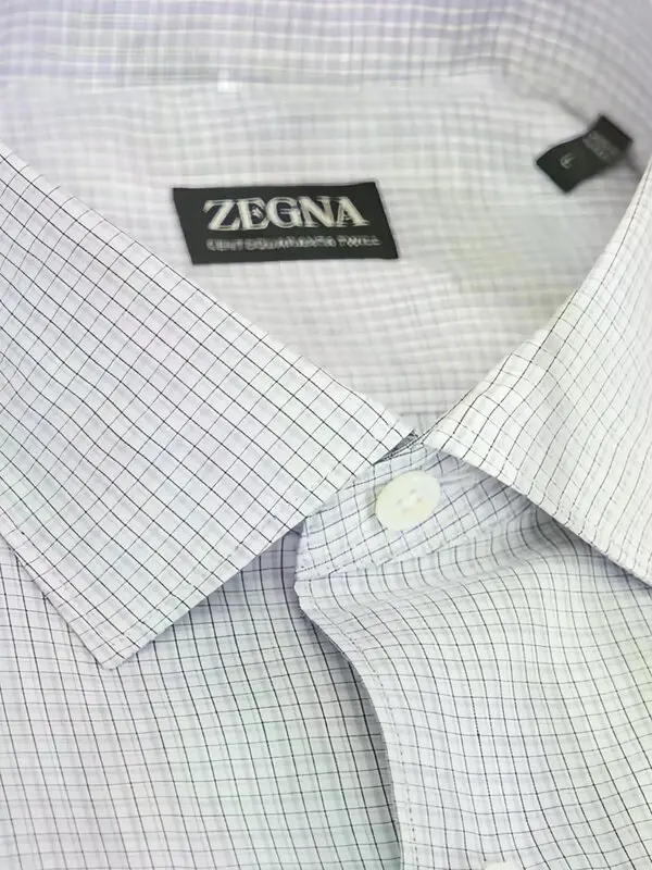 Zegna Checked-pattern Shirt - Grey