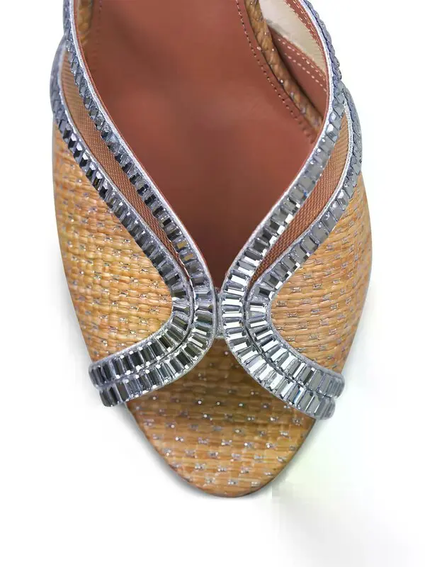 AQUAZZURA Raffia Embellishment Sandals